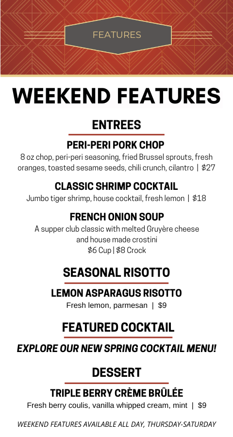 Daily Specials - The West Wind Supper Club, Restaurant and Banquet Hall ...